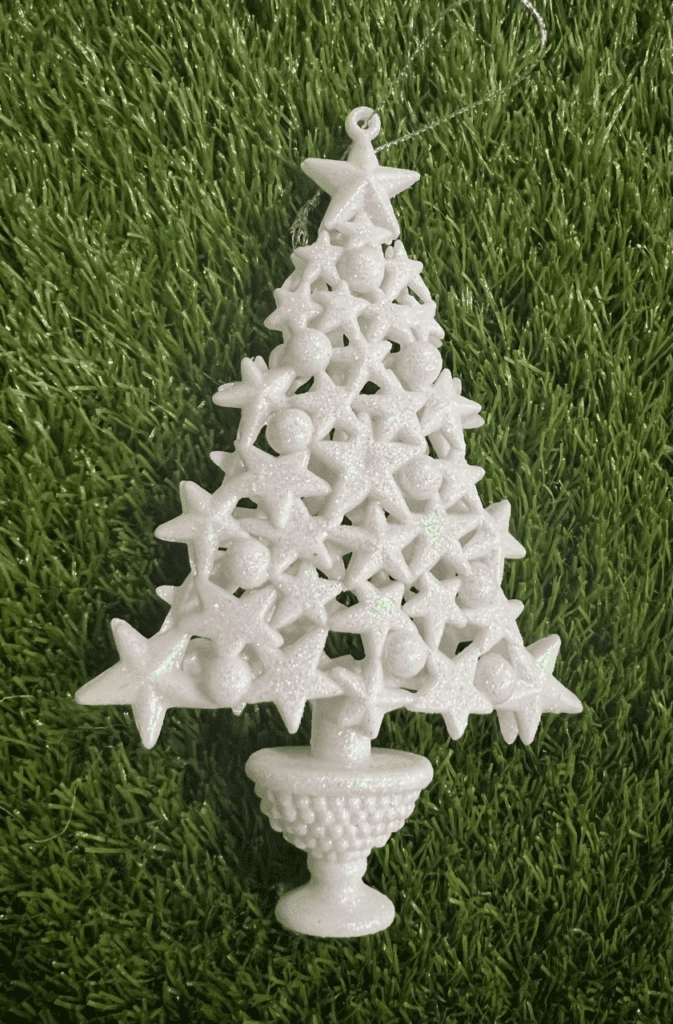 White iridescent Christmas tree - Build-a-Wreath