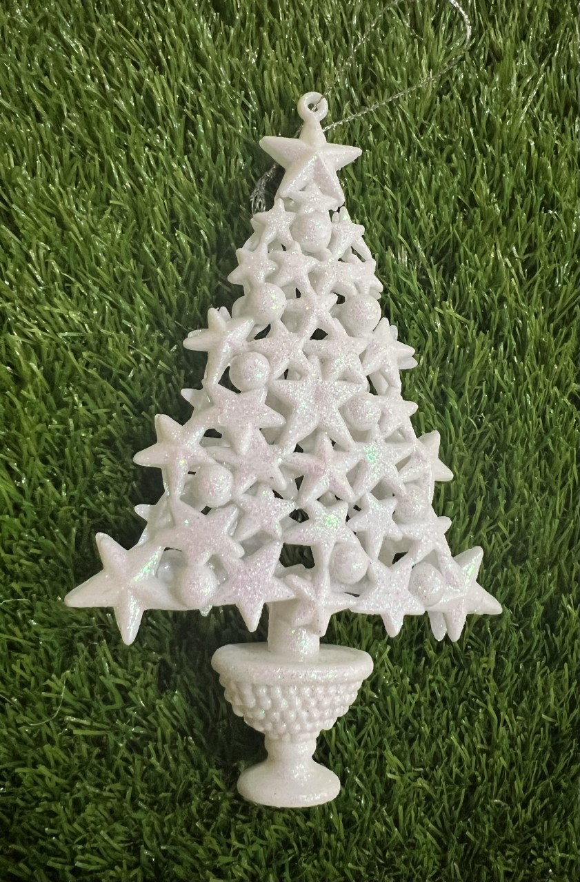 White iridescent Christmas tree - Build-a-Wreath